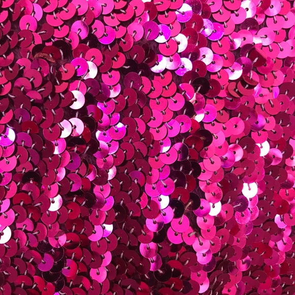 Vintage | Tops | Vintage 7s Disco Hot Pink Sequin Tube Top | Poshmark